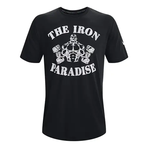 Under Armour Project Rock Iron Paradise T-shirt 'black - Black/white