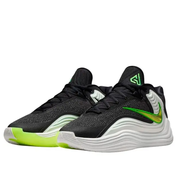 Nike Giannis Freak 'double Take' Athletic Sneakers - Black/sail/luminous Green
