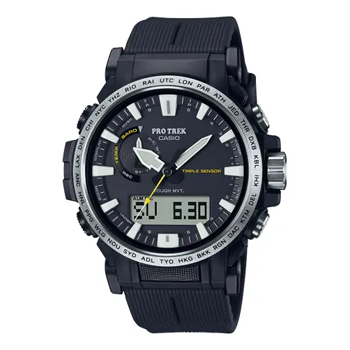 Casio Quartz Solar Powered Triple Sensor Watch - Black
