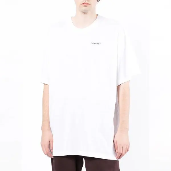 Off-White Back Arrow Printing Round Neck Short Sleeve White