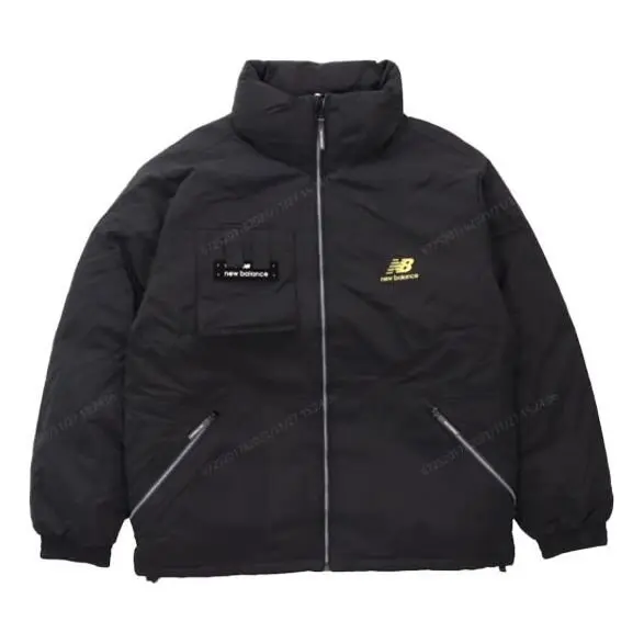 NEW BALANCE Logo Print Puffer Jacket - Black/white