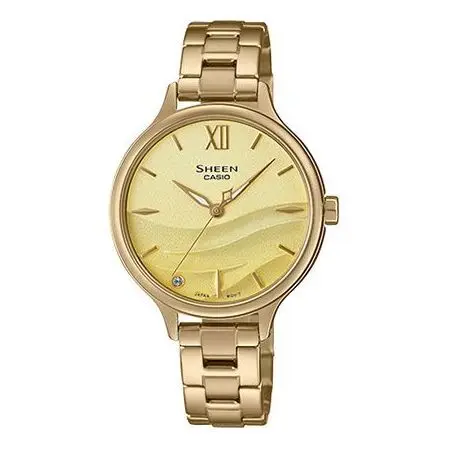 Casio Gold Tone Stainless Steel Watch With Gradient Dial And Sapphire Crystal - Default Color