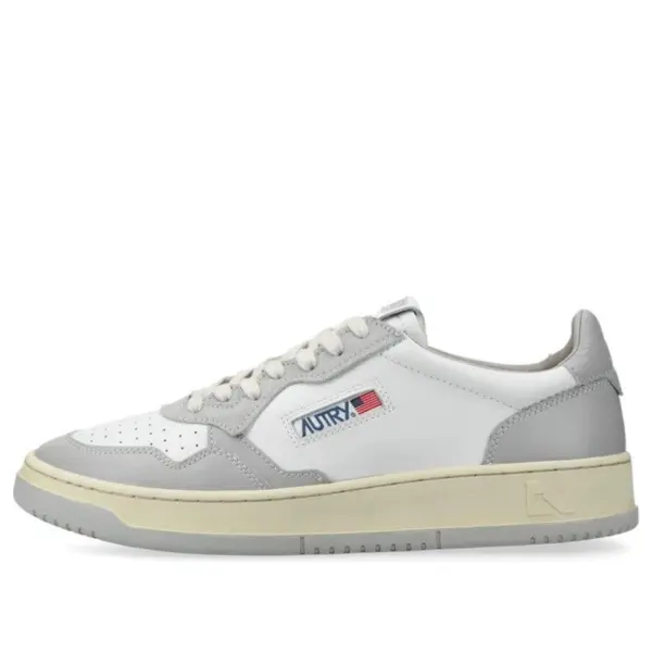 AUTRY Medalist Low Leather Sneakers - Grey/white