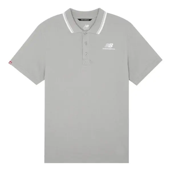 NEW BALANCE Short Sleeve Polo Shirt Asia Sizing - Grey