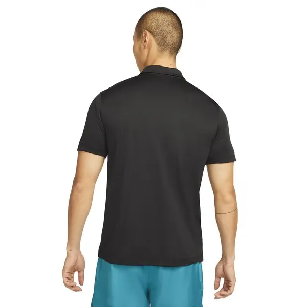 Nike Solid Color Buckle Short Sleeve Polo Black Polo Shirt