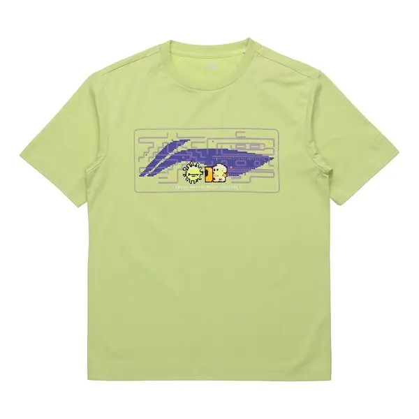 LI-NING Big Logo Graphic T-shirt 'green - Green/multi-color