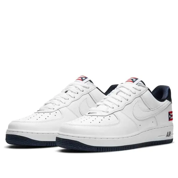 Nike Force 1 Low Qs "puerto Rico - True White/obsidian/comet Red