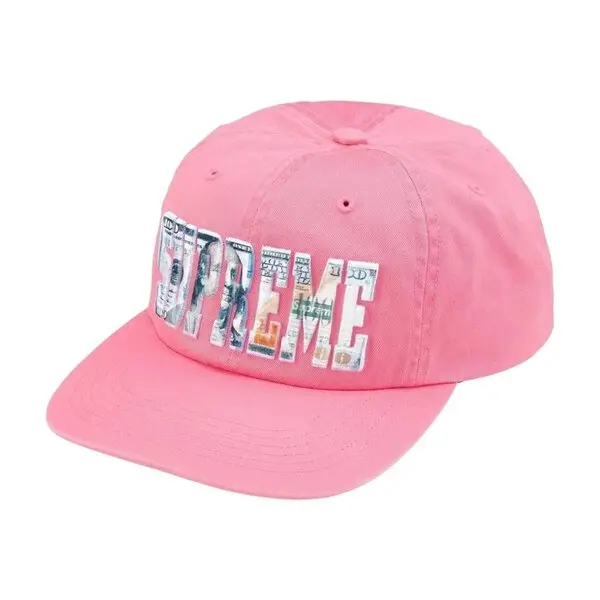 Supreme Embroidered Money Logo 6-panel Cap - Pink