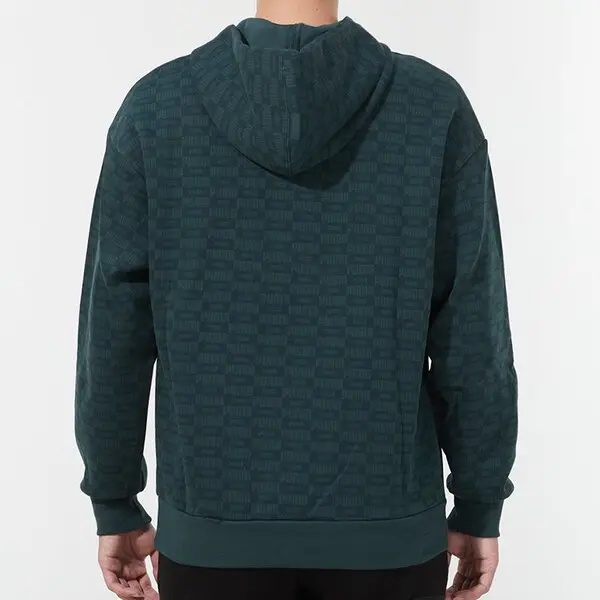 PUMA Luxe All-over Print Logo Knit Hoodie