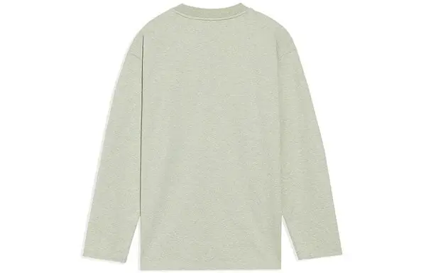 LI-NING Embroidered Loose Round Neck Long Sleeves Top 'chlorophyll