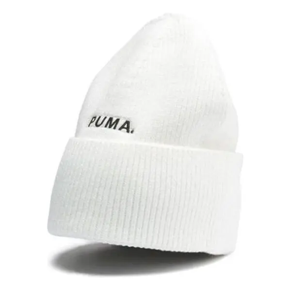 PUMA Classic Hybrid Fit Trend Ribbed Beanie - White/black