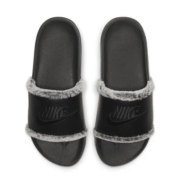 Nike Offcourt Leather Slide With Fur Trim