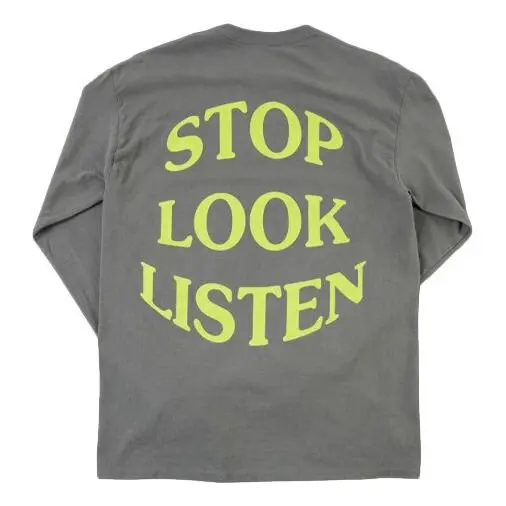 TRAVIS SCOTT Cactus Jack Astroworld Printing Swea Long T-shirts - Grey
