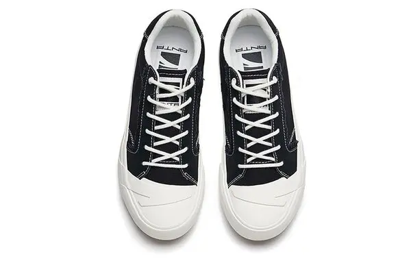 ANTA Canvas Lace-up Sneakers - Black/white