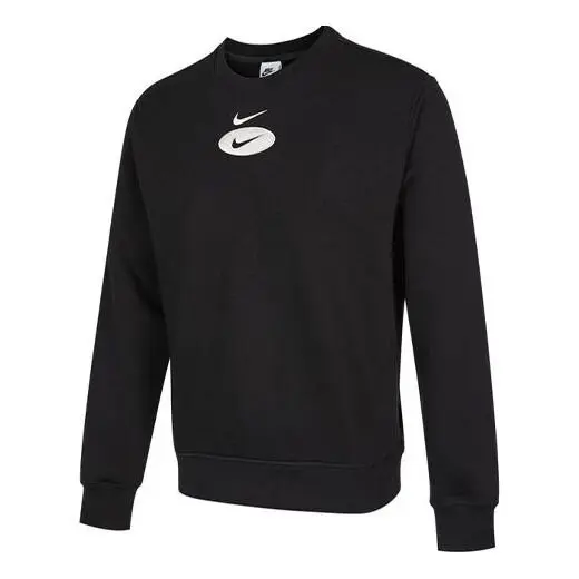 Nike As Nsw Sl Bb Crew Casual Sports Fleece Lined Round Neck Long Sleeves - Black