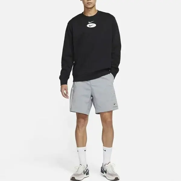 Nike As Nsw Sl Bb Crew Casual Sports Fleece Lined Round Neck Long Sleeves - Black