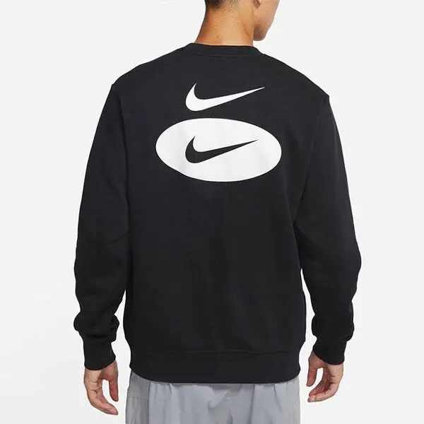 Nike As Nsw Sl Bb Crew Casual Sports Fleece Lined Round Neck Long Sleeves - Black
