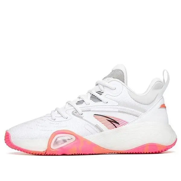 ANTA Cement Bubble High-top Basketball Sneakers - White/pink