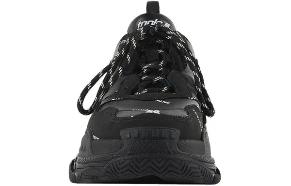 Balenciaga Triple S Allover Logo Sneakers - Black/white