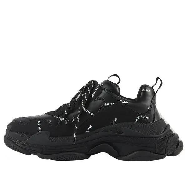 Balenciaga Triple S Allover Logo Sneakers - Black/white