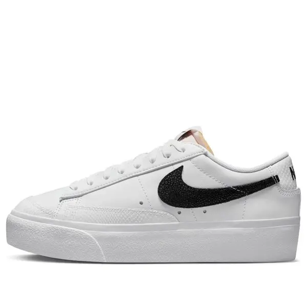 Nike Blazer Low Platform "white Snakeskin" Sneakers - White/black
