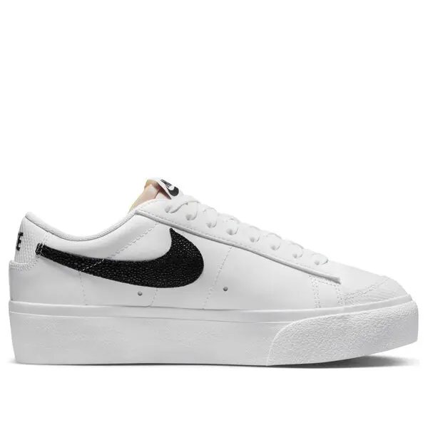 Nike Blazer Low Platform "white Snakeskin" Sneakers - White/black