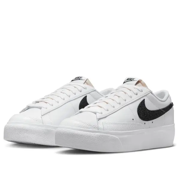 Nike Blazer Low Platform "white Snakeskin" Sneakers - White/black