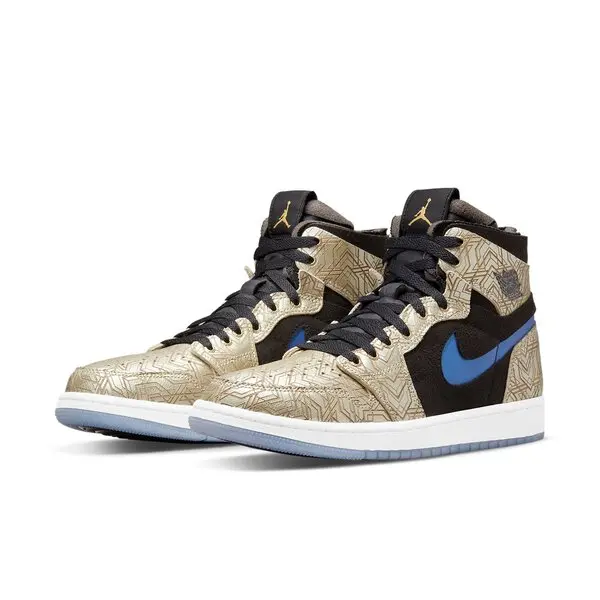 JORDAN Air 1 Zoom Comfort High Top Sneakers - Black/gold