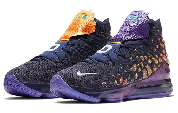 Nike Lebron 17 As Ep 'monstars' High Top Basketball Sneakers - Navy Heather/black/multi-colour