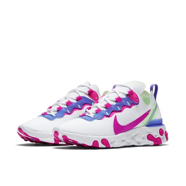 Nike React Element 55 Athletic Sneakers - White/pink