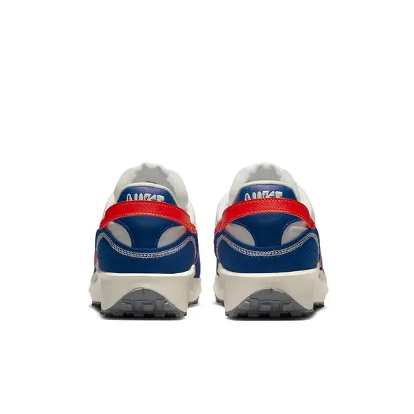 Nike Waffle Debut Swoosh Low Top Sneakers - White/blue/red