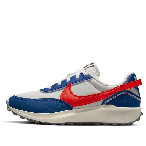 Nike Waffle Debut Swoosh Low Top Sneakers - White/blue/red