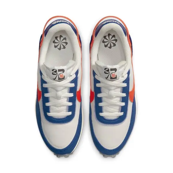 Nike Waffle Debut Swoosh Low Top Sneakers - White/blue/red