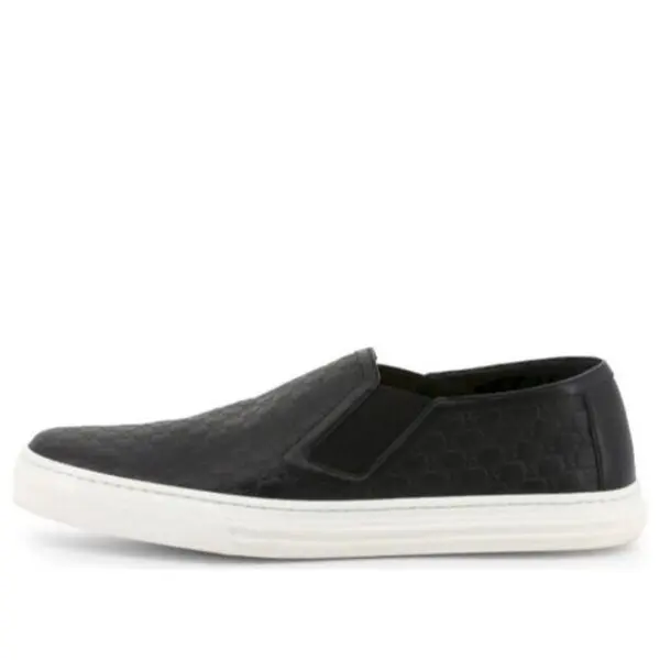 Gucci Microguccissima Leather Slip-on Flats - Black