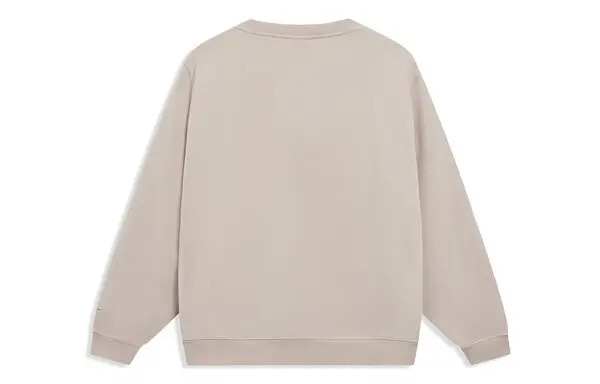 LI-NING Lifestyle Cotton Crew Neck Sweatshirt - Light Brown