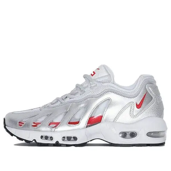Nike X Supreme Air Max 96 'metallic Silver' Sneakers - Silver/white/red