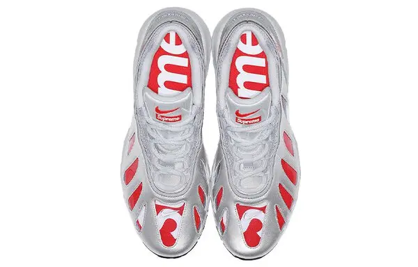 Nike X Supreme Air Max 96 'metallic Silver' Sneakers - Silver/white/red