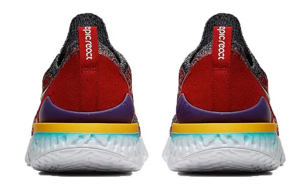 Nike Epic React Flyknit 2 Athletic Sneakers - Black/hyper Jade/university Red
