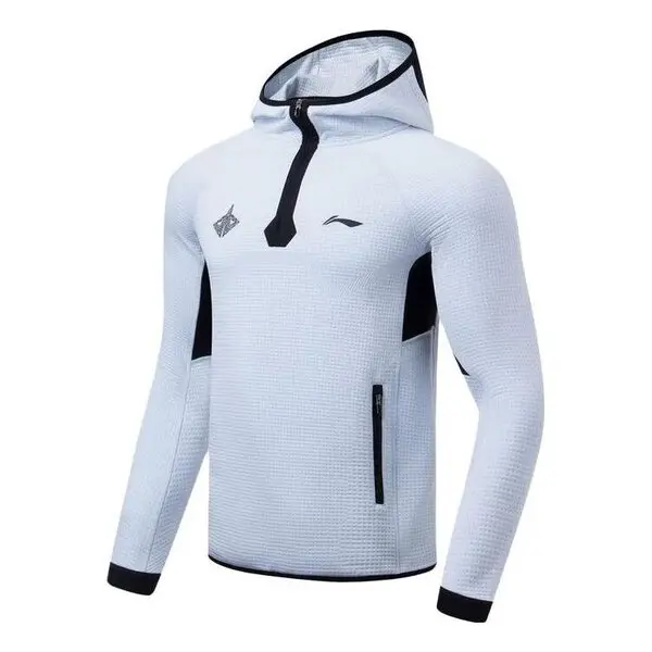 LI-NING Basketball Series Hooded Long Sleeve Top - White/black