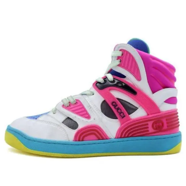 Gucci High Top Sneakers - White/pink/blue