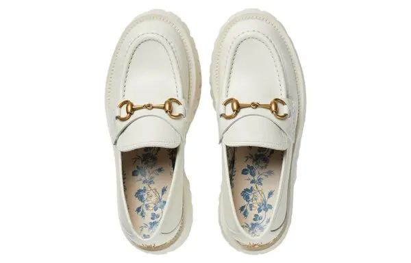 Gucci Rubber Lug Sole Horsebit Loafer In Leather