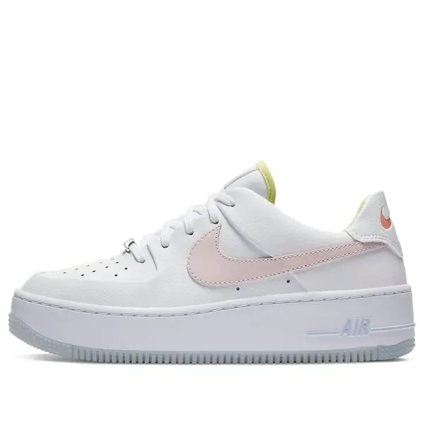 Nike Force 1 Sage Low Platform Sneakers - White/pink