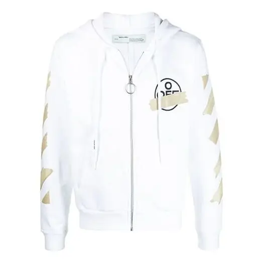 Off-White Ss20 Arrows Sketch Logo Zip Hoodie - White