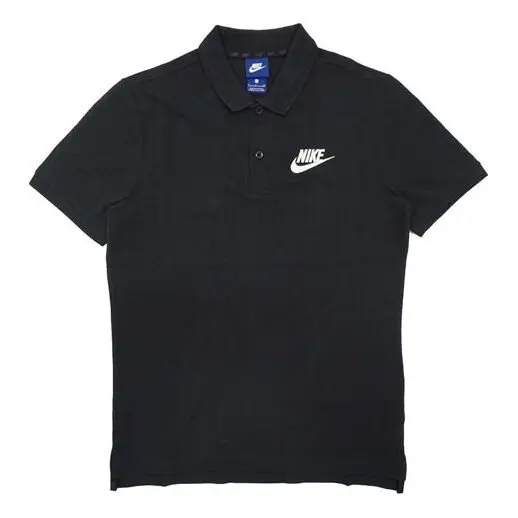 Nike Small Logo Casual Sports Short Sleeve Polo Shirt - Black