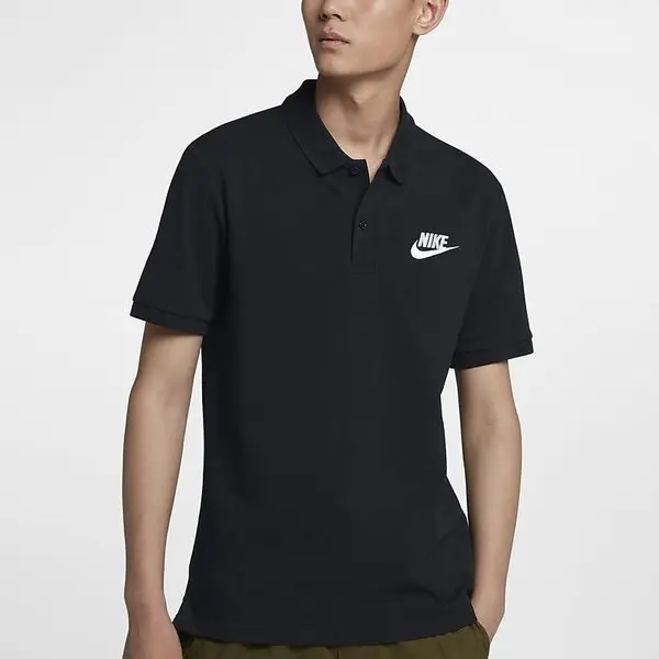 Nike Small Logo Casual Sports Short Sleeve Polo Shirt - Black
