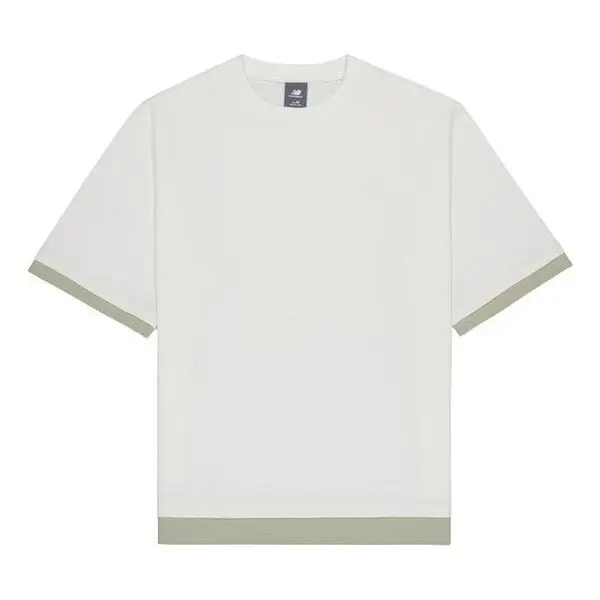 NEW BALANCE Crewneck Short Sleeve T-shirt Asia Sizing 'white Grey - White/grey