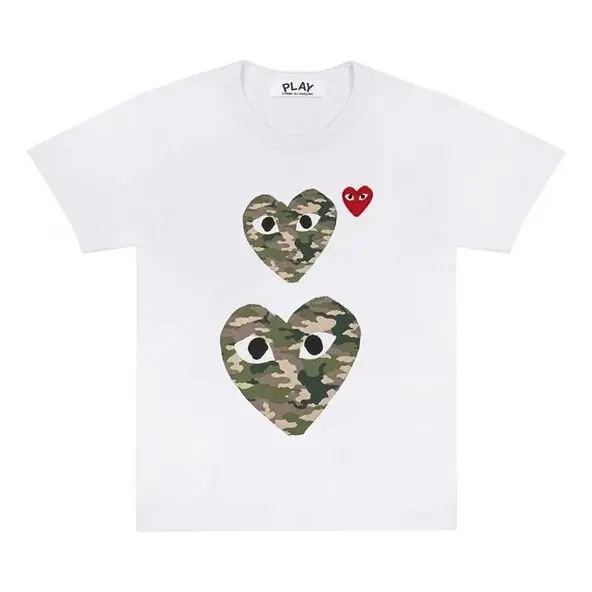 Play Comme Des Garcon Camouflage Large Short Sleeve - White