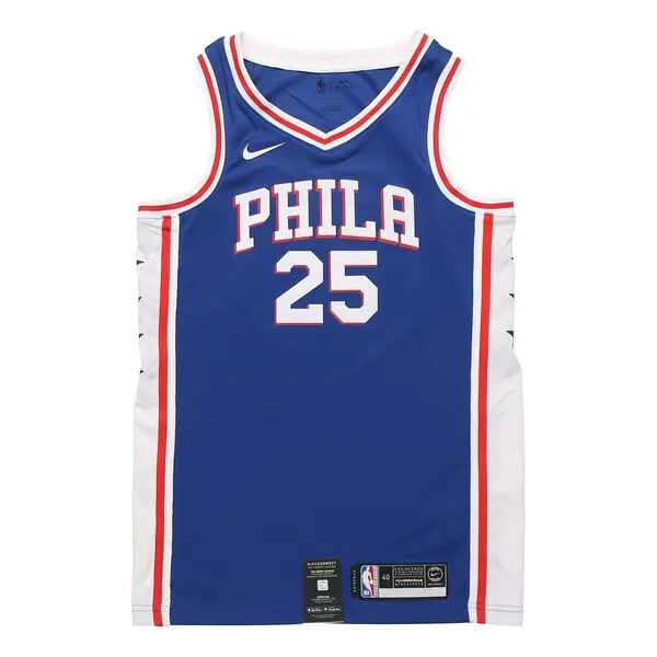 Nike Nba Retro Basketball Jersey/vest Sw Fan Edition Philadelphia 76ers Simmons 2 No. 5 - Blue