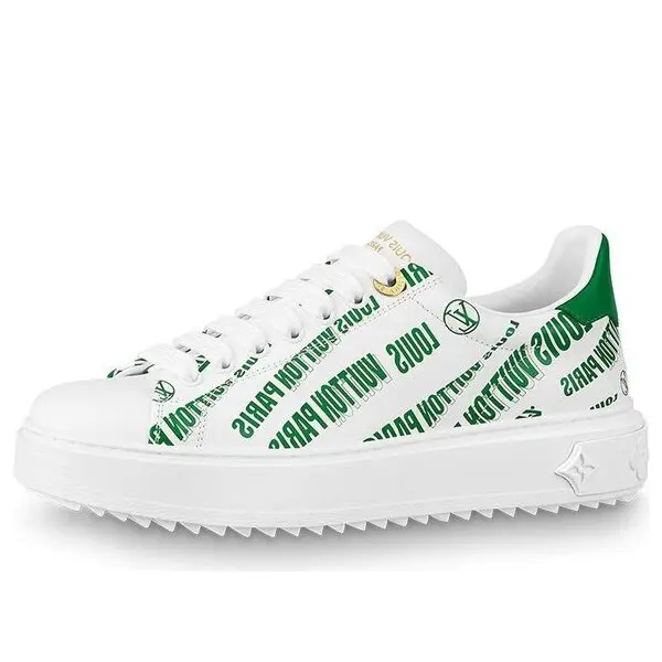 LOUIS VUITTON Time Out Sneakers - White/green/gold