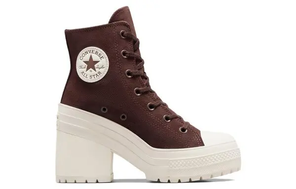 CONVERSE Chuck 70 De Luxe Heel Suede Boots - Brown/white